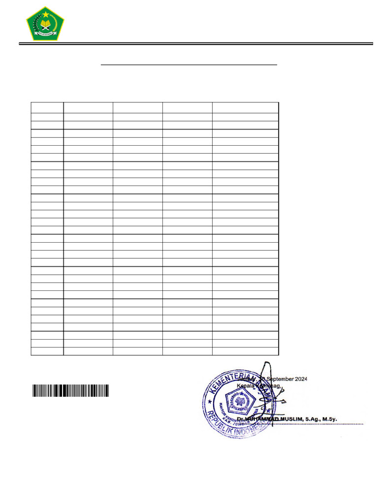 Absen September 2024 | PDF