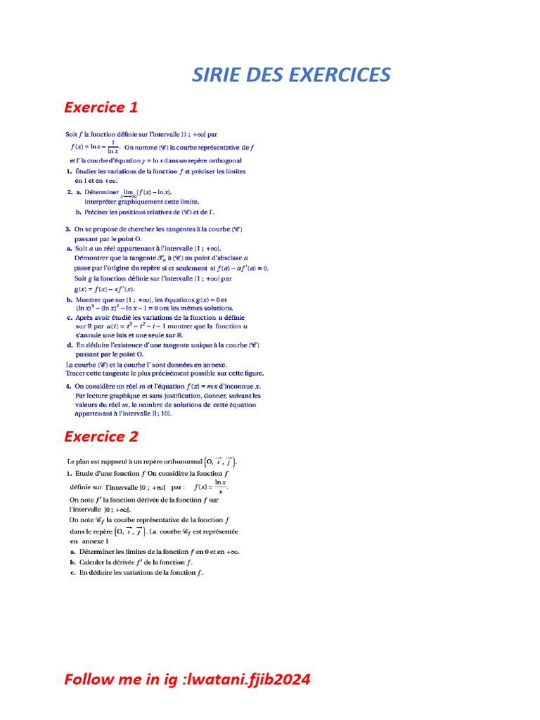 2 Exercices FCT LN | PDF
