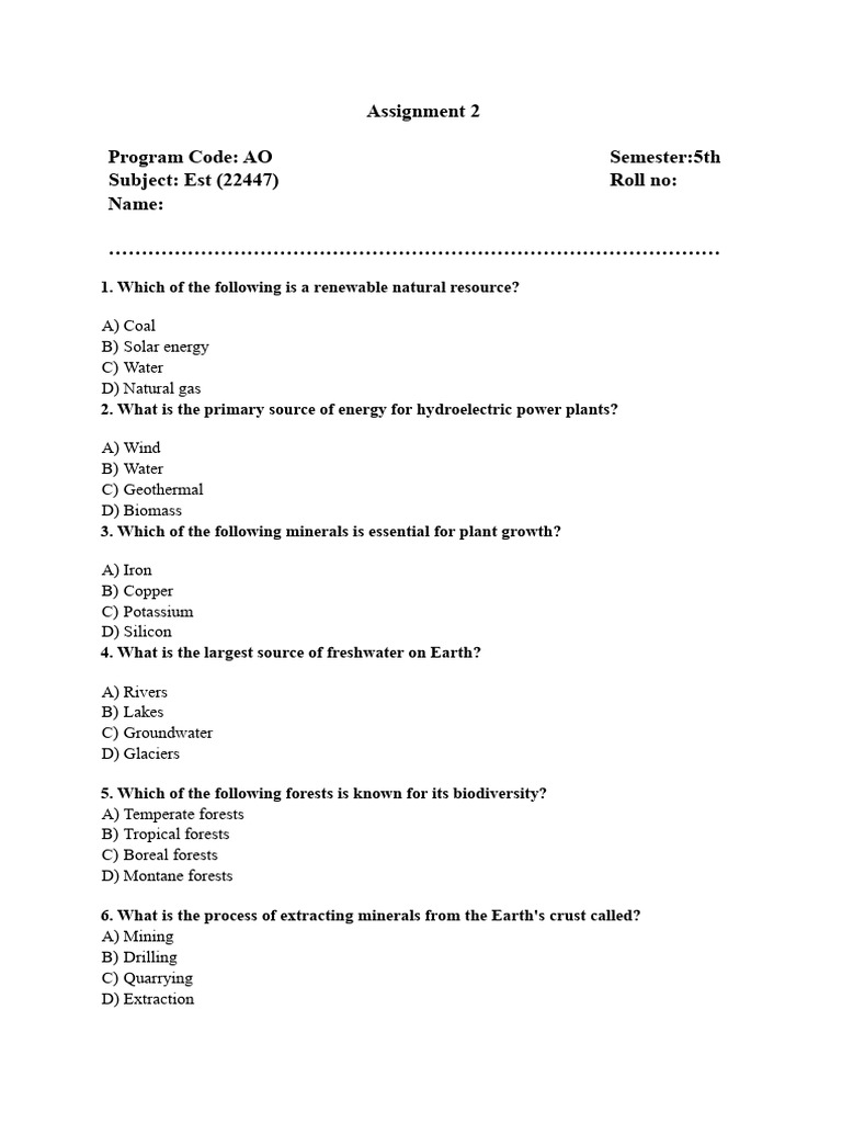 Assiment no 2 | PDF | Efficient Energy Use | Agriculture