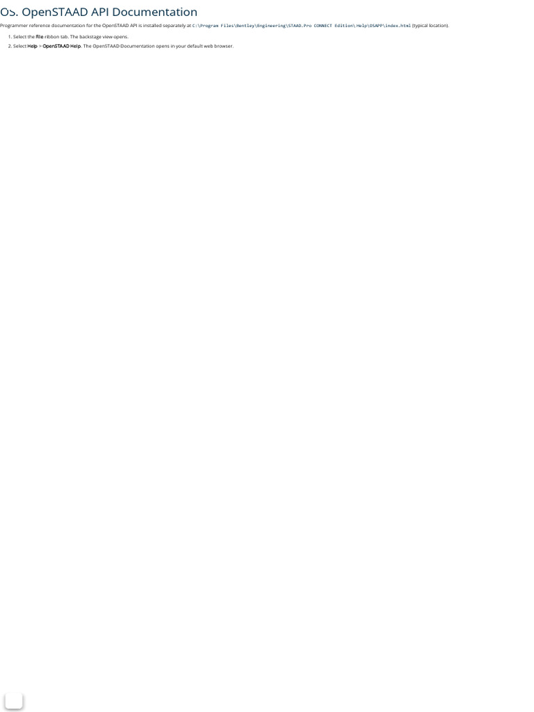 OS. OpenSTAAD API Documentation | PDF