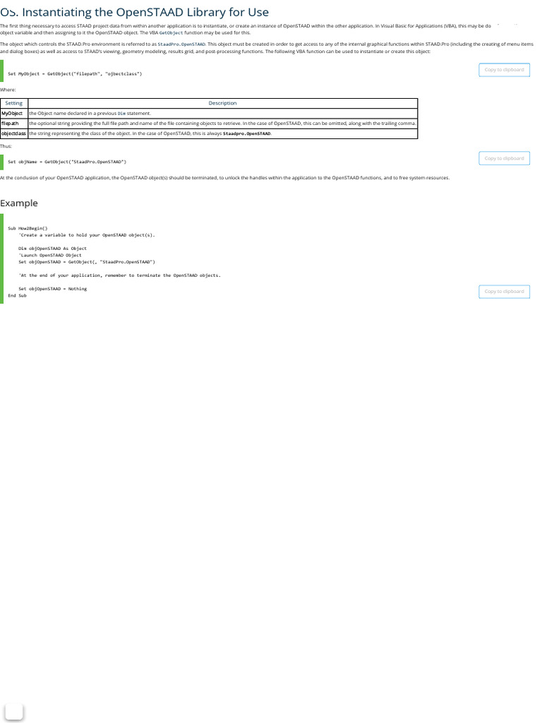 OS. Instantiating The OpenSTAAD Library For Use | PDF | Visual Basic For Applications | Software ...