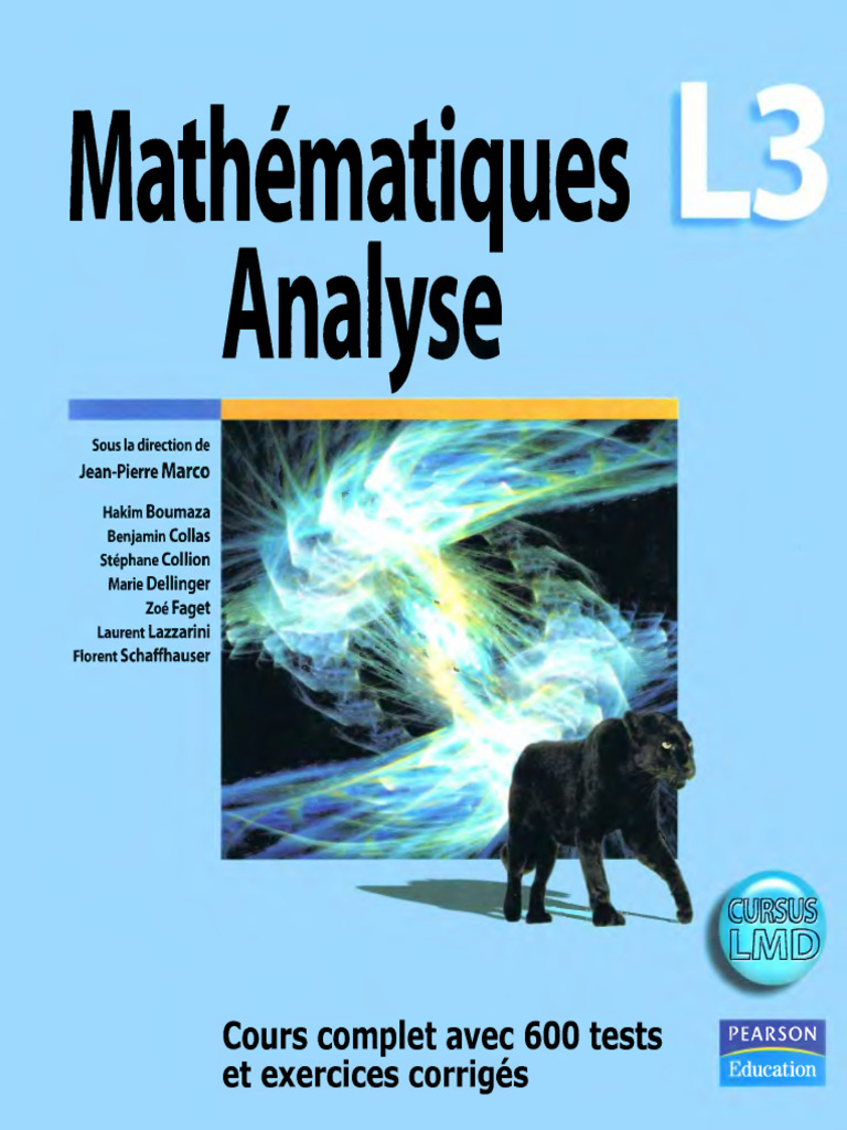 Mathématiques Analyse L3 Cours Complet Avec 600 Tests Et Exercices ...