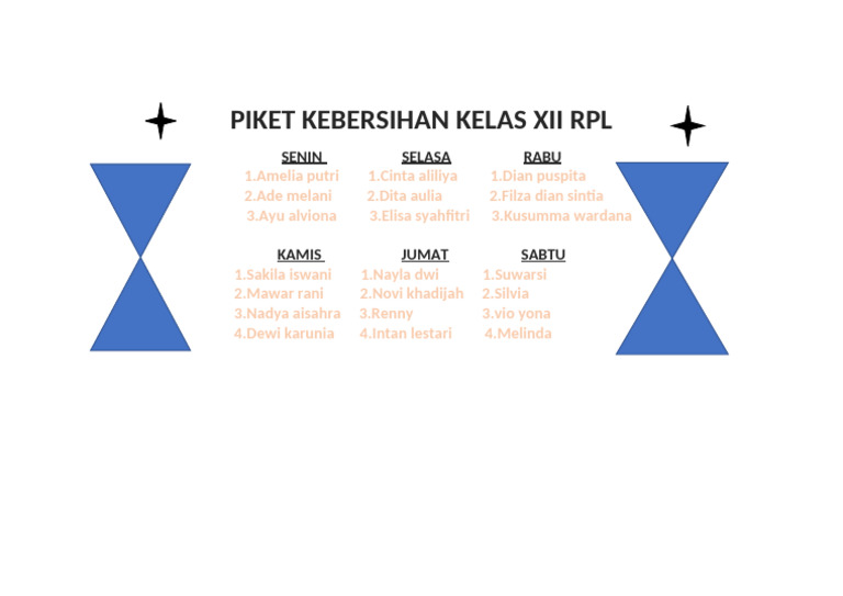 Piket Kebersihan Kelas Xii RPL | PDF