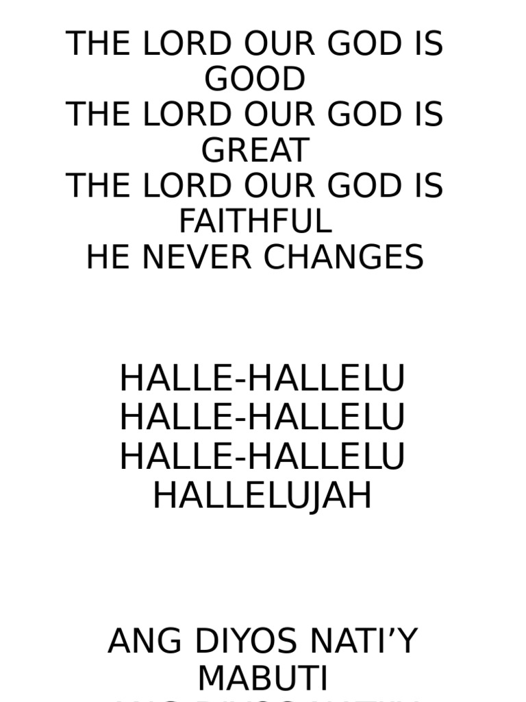 The Lord Our God Is Good | PDF