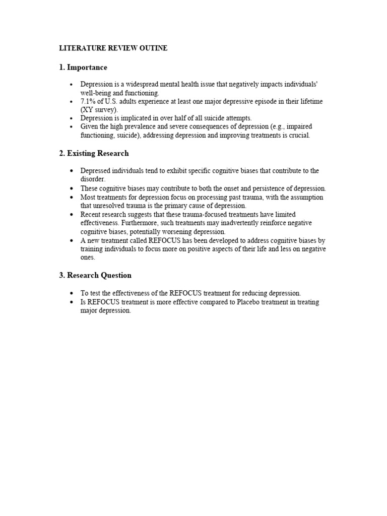 Literature Review Outline | PDF