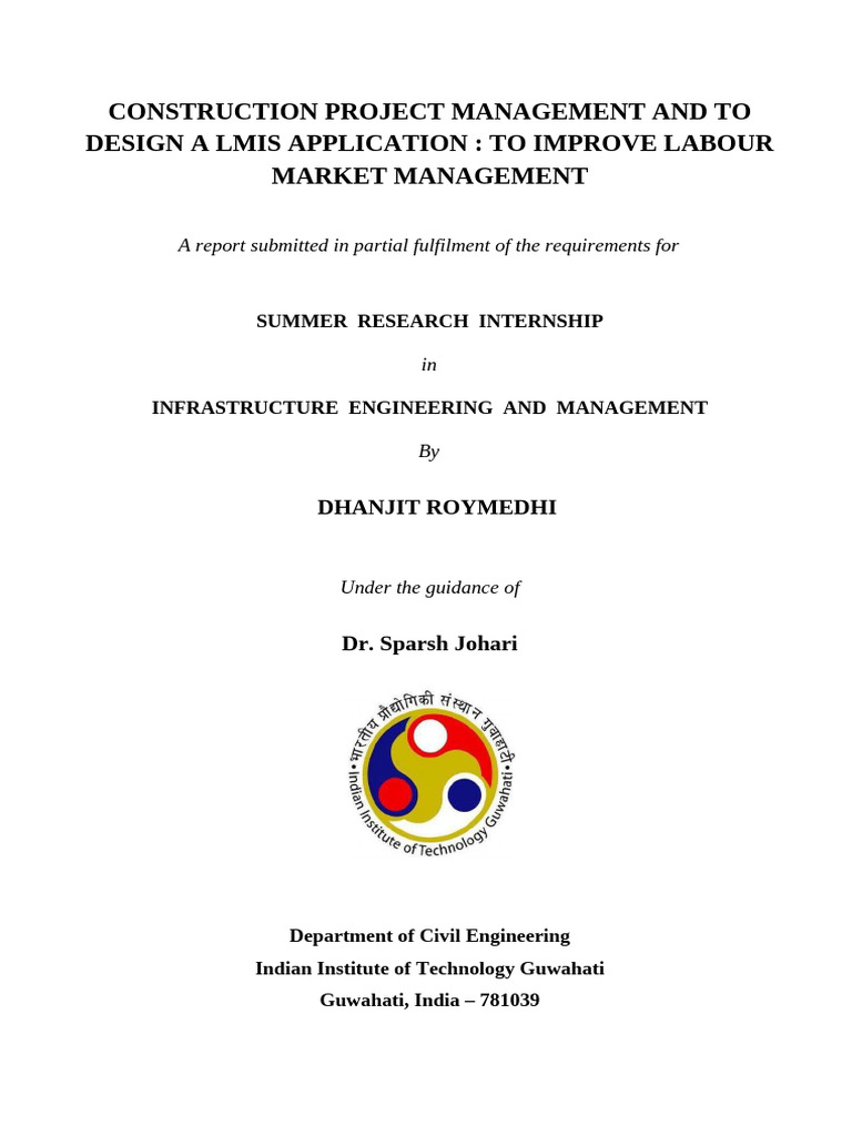 Final Internship Report IITG Dhanjit Roymedhi | PDF | Employment | Business