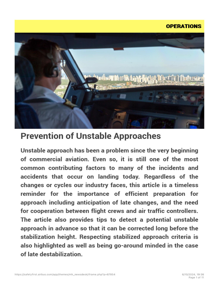 Prevention of Unstable Approaches | PDF | Air Traffic Control | Aircraft
