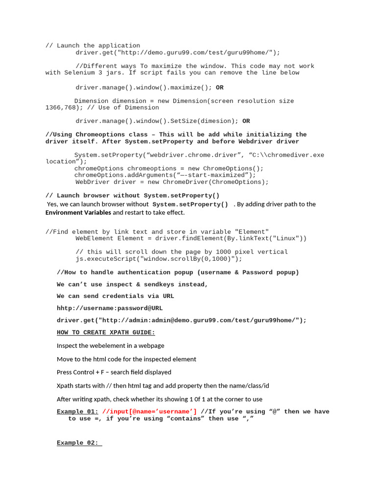Selenim Interview Questions (AutoRecovered) | PDF | Method (Computer Programming) | Class ...