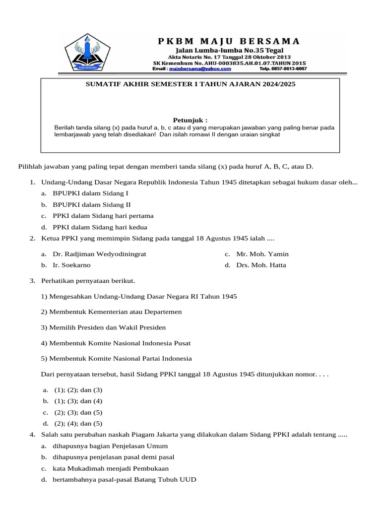 SAS 2024 Paket B | PDF | Politik | Ilmu Sosial
