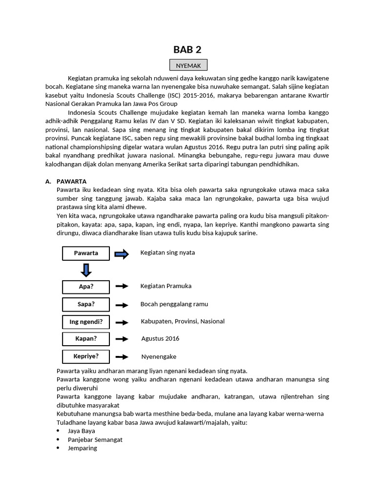 Bahasa Jawa S1 Bab 2 | PDF