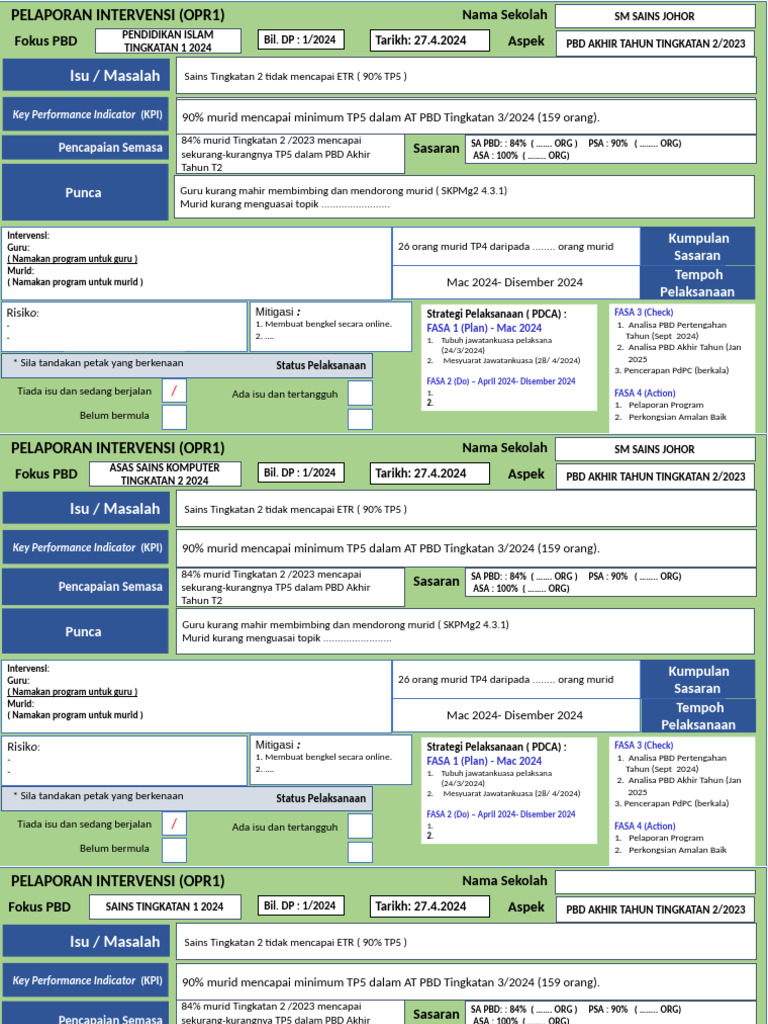 Contoh Opr1 PBD | PDF