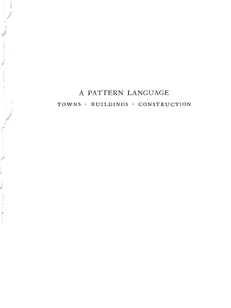 A Pattern Language Towns Buildings Const | PDF