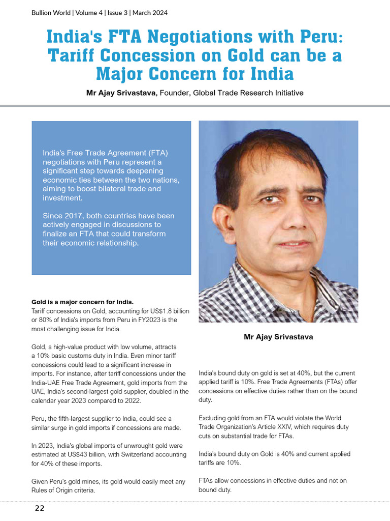 India FTA Negotiations With Peru | PDF | World Economy | Policy