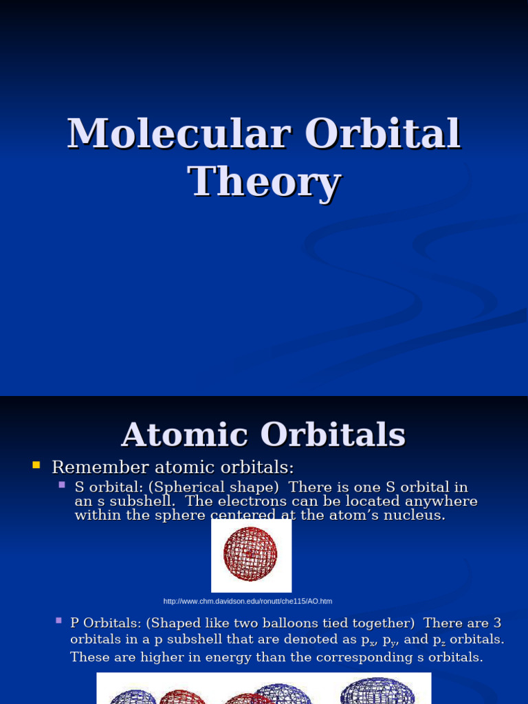 WEEK 9 Molecular Orbital Theory | PDF | Molecular Orbital | Atomic Orbital