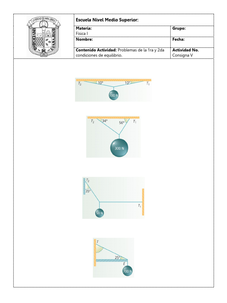 Consigna V Prob. Cond. de Equilibrio | PDF | Ciencia y matemáticas