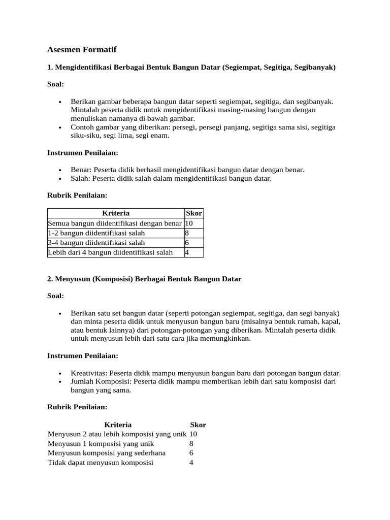 Asesmen Formatif | PDF