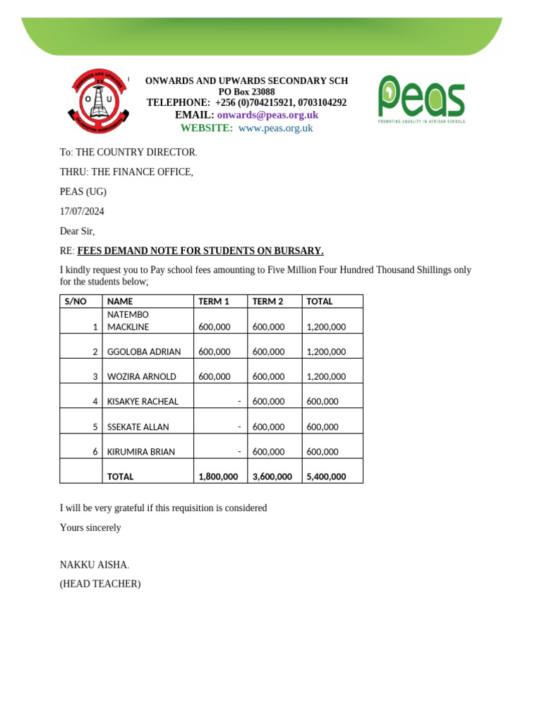 Fees Demand Note Onwards | PDF | Science & Mathematics