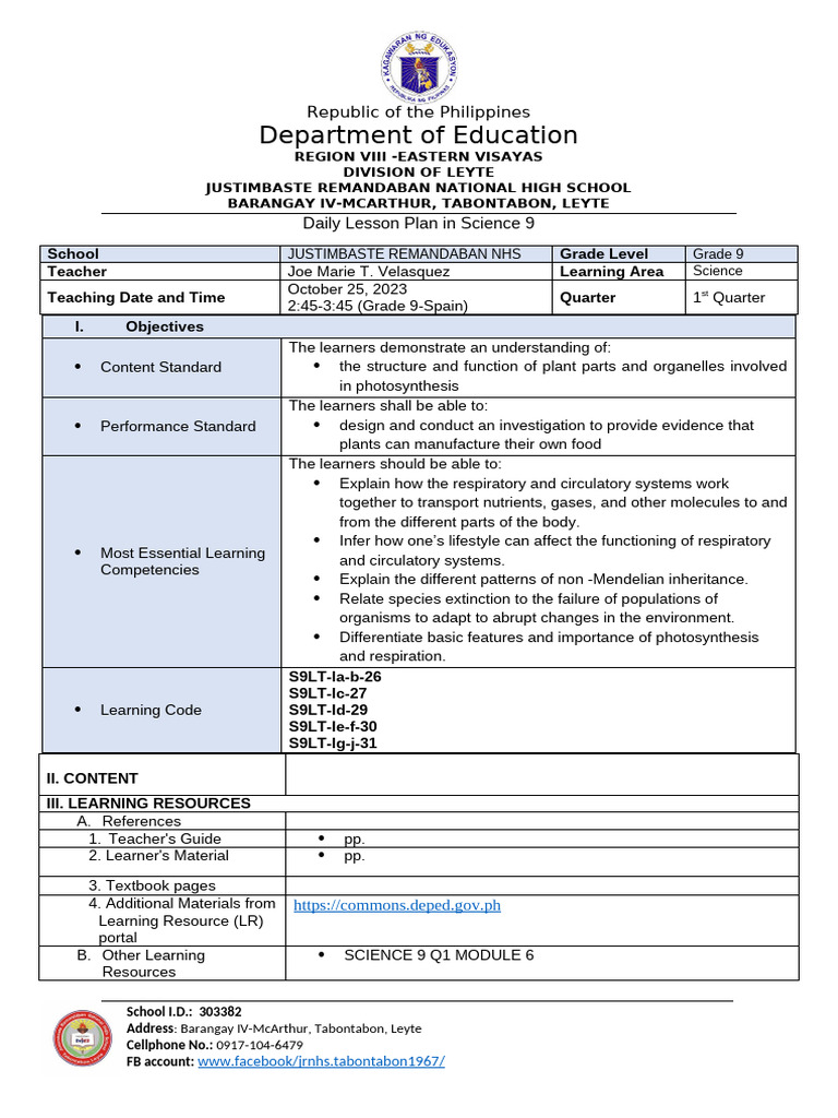 DLP SCIENCE Q1-EXAM | PDF | Heredity | Heart