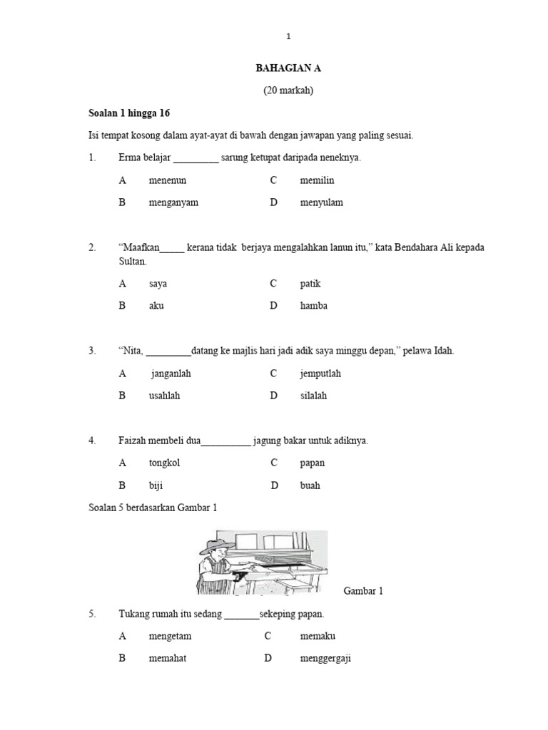 Microsoft Word - Soalan Akhir Tahun - Tahun 5 - BM Pemahaman - Bahagian ...