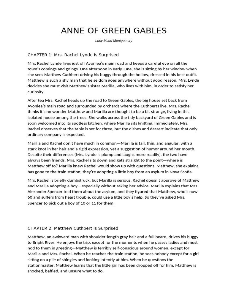 ANNE OF GREEN GABLES Activity | PDF | Anne Of Green Gables | Prayer