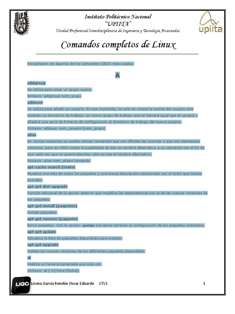 Comandos Completos de Linux | Descargar gratis PDF | Archivo de computadora | Unix