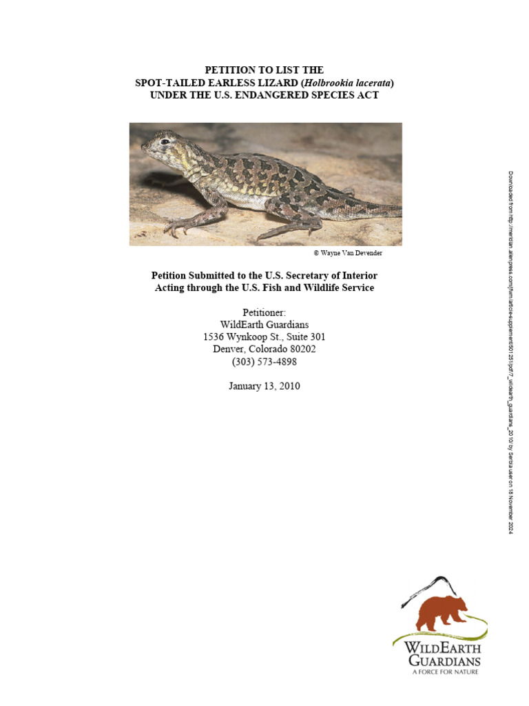 7 Wildearth Guardians 2010 | PDF | Climate Change | Endangered Species ...