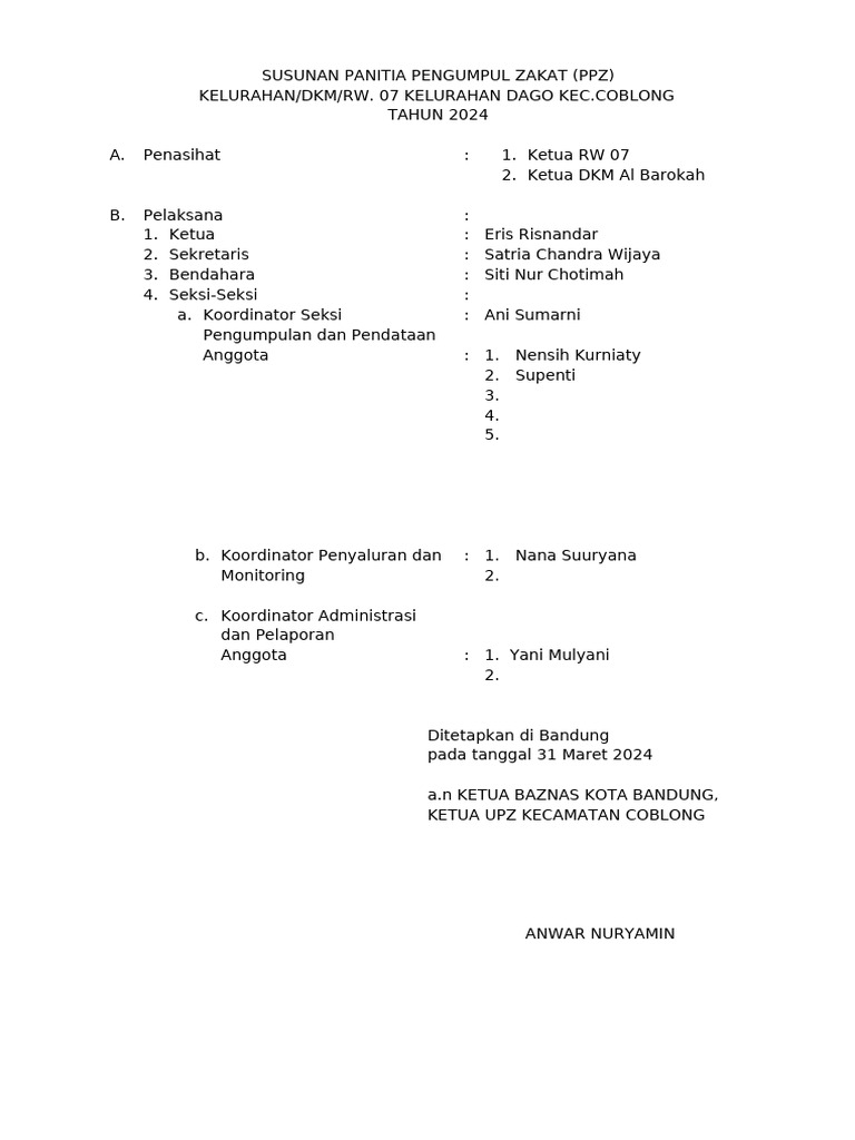 DRAFT SUSUNAN PPZ (AutoRecovered) | PDF