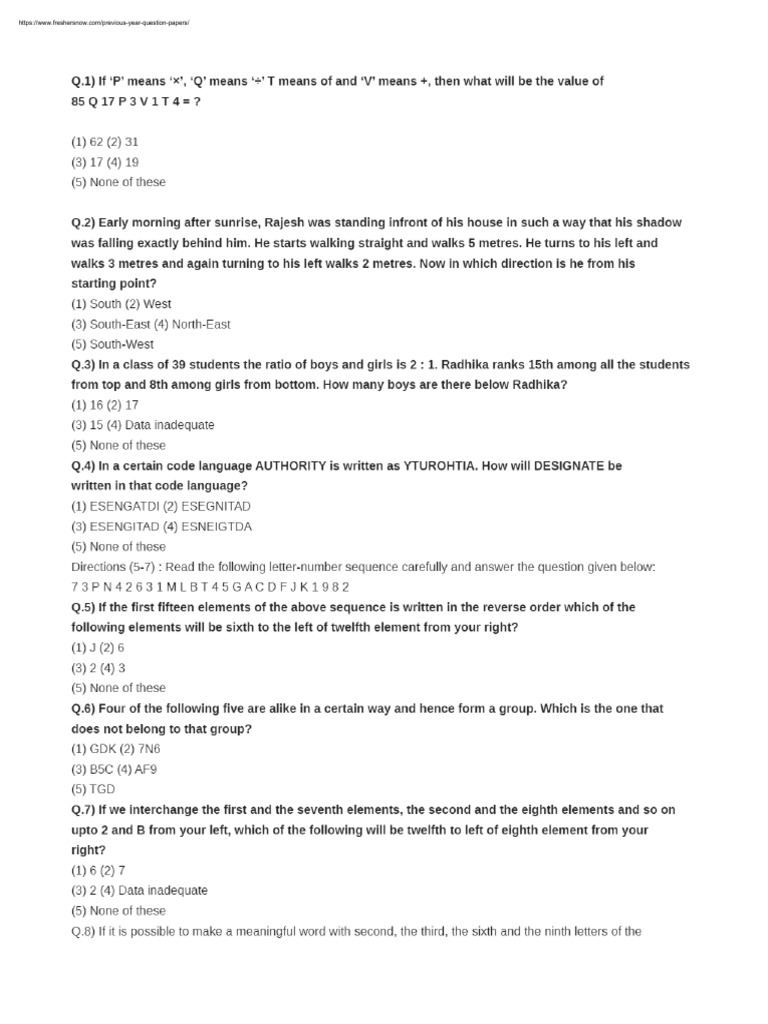 Mental Ability | PDF