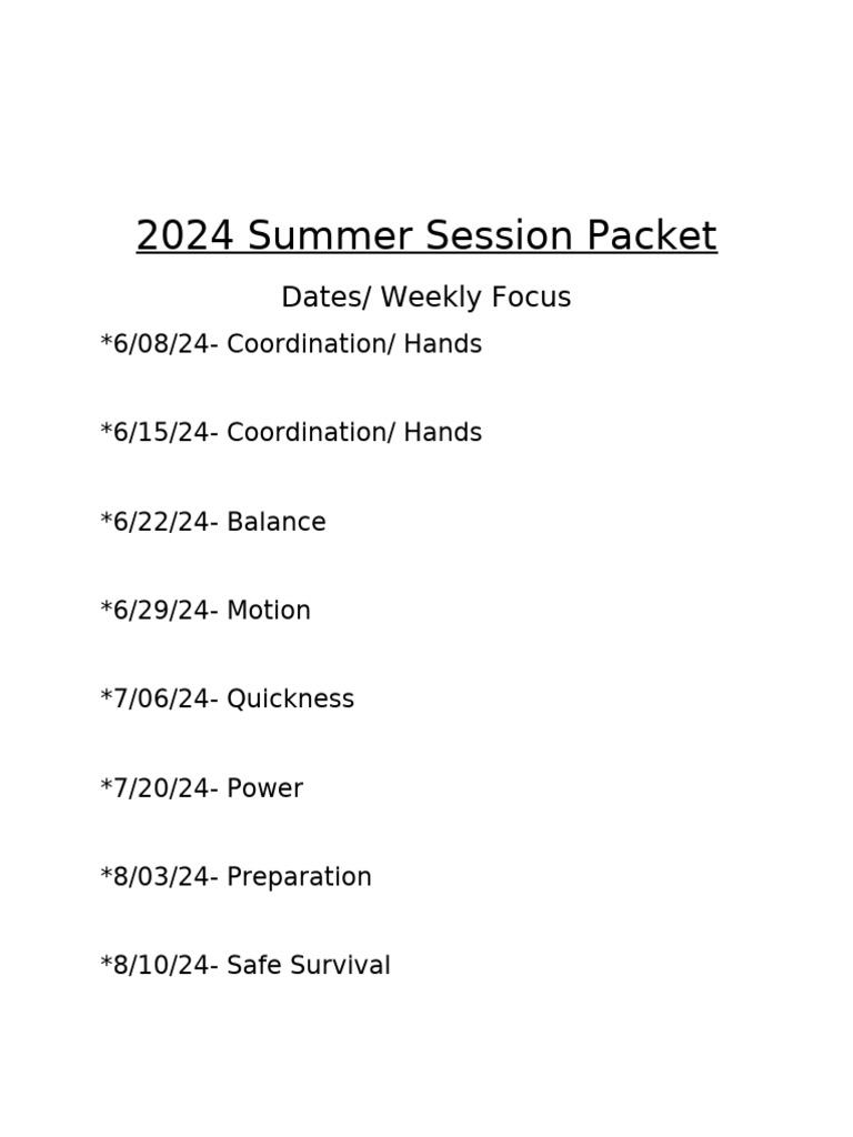 2024 Summer Session Dates | PDF | Science & Mathematics | Lifestyle