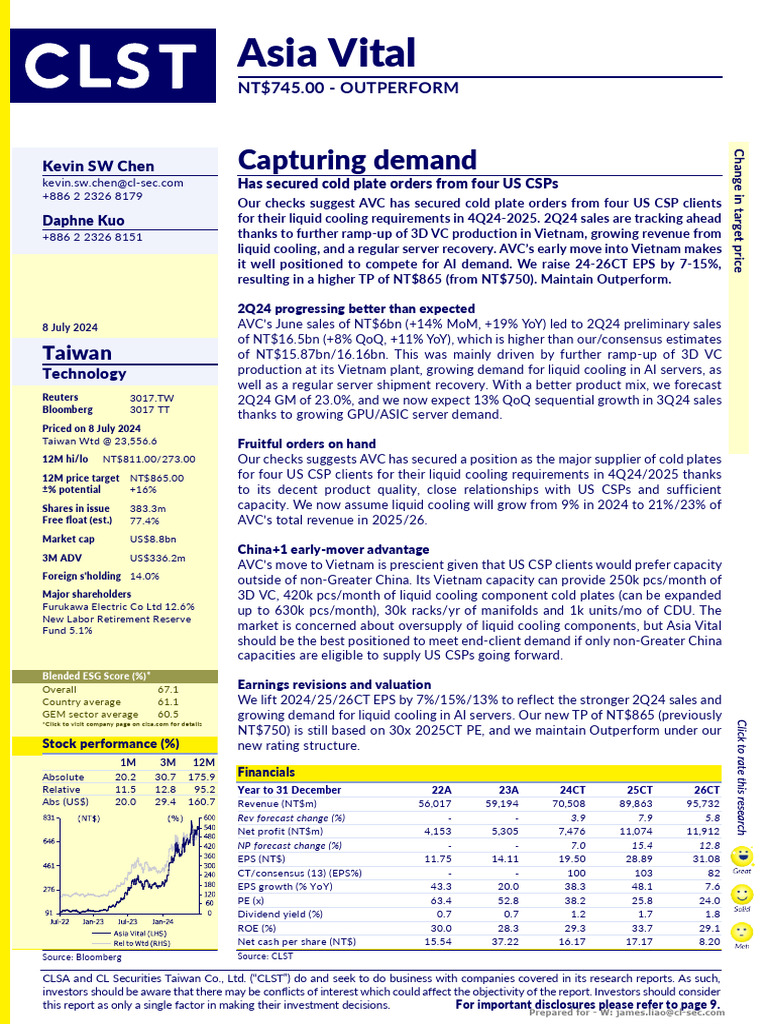 Asia Vital: Financial Growth Insights | PDF | Equity (Finance) | Expense