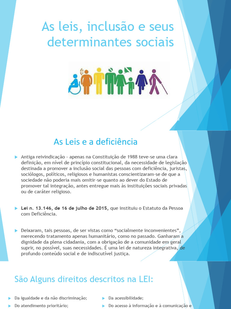 Leis e Inclusão da Pessoa com Deficiência | PDF | Deficiência ...