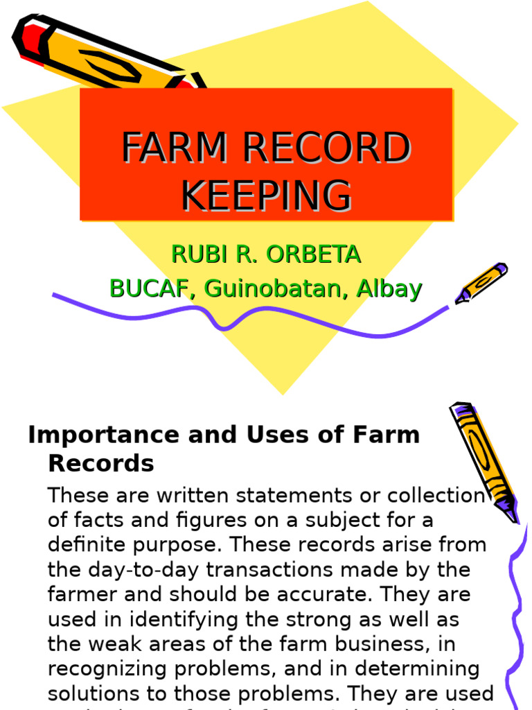 Importance and Uses of Farm Records | PDF | Depreciation | Equity (Finance)
