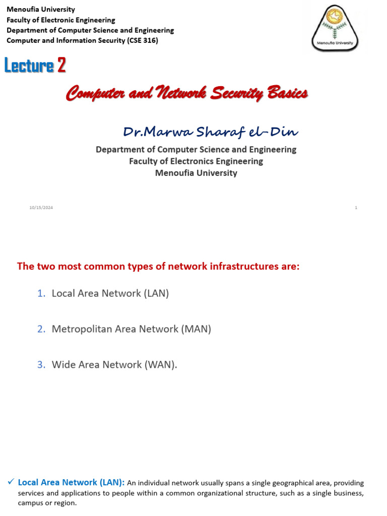 Lecture 2 | PDF | Computer Network | Osi Model