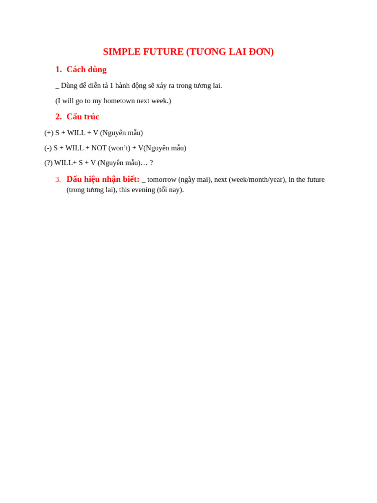 Simple Future | PDF