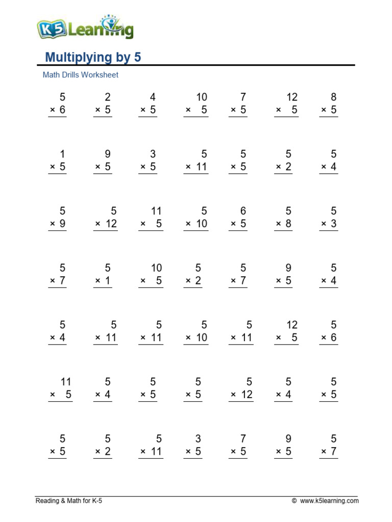 Five-Times-Table-Practice (#2) | PDF