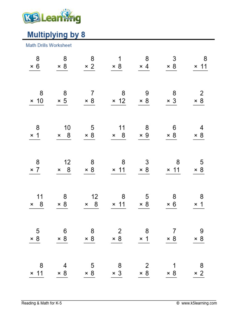 Eight-Times-Table-Practice (#2) | PDF