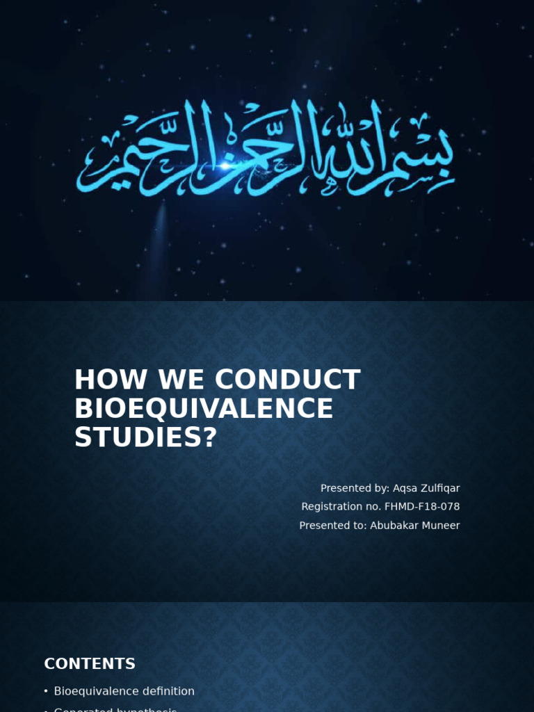 Bioequivalence Study Methodology Guide | PDF | Pharmaceutical Sciences ...