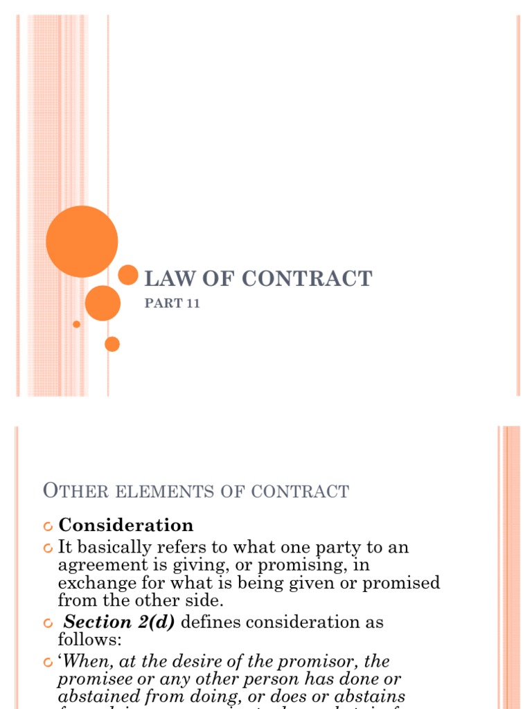 Law of Contract 2 | Contractual Term | Consideration