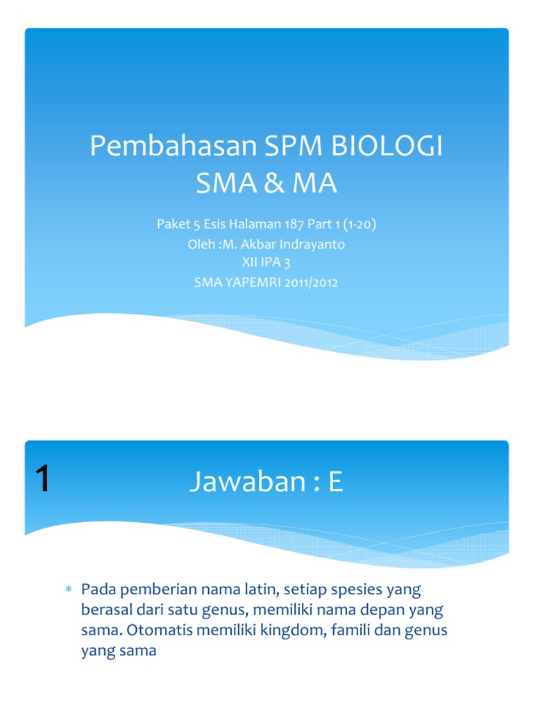 Panduan SPM Biologi 2023 | PDF