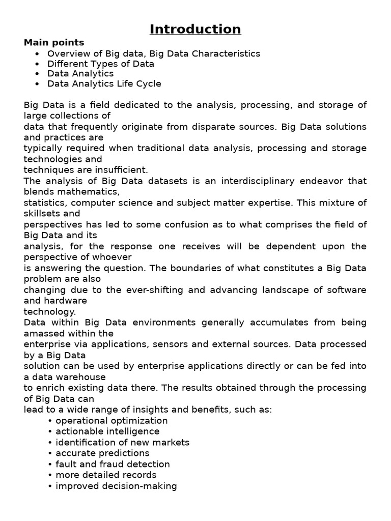 Bda CH1 | PDF | Data Science | Data Analysis