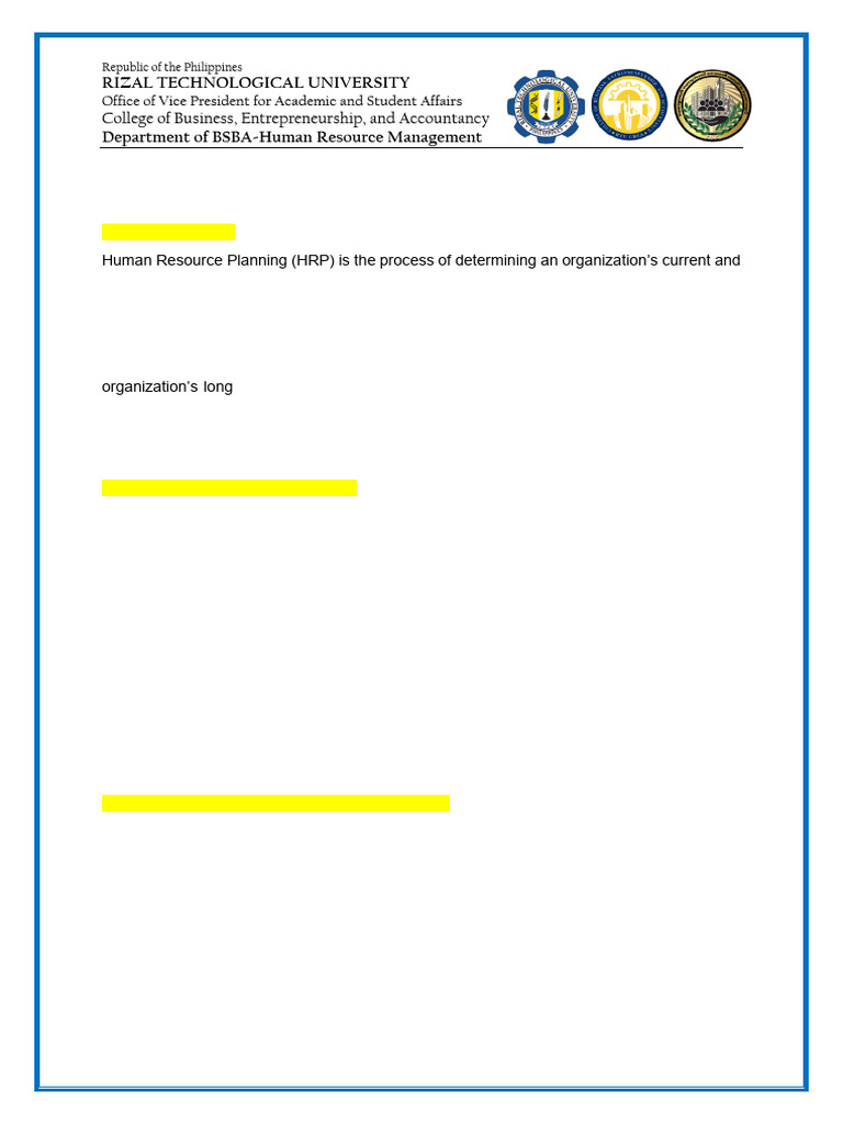 Module 2 Human Resource Planning With Groupings | PDF | Human Resources | Recruitment