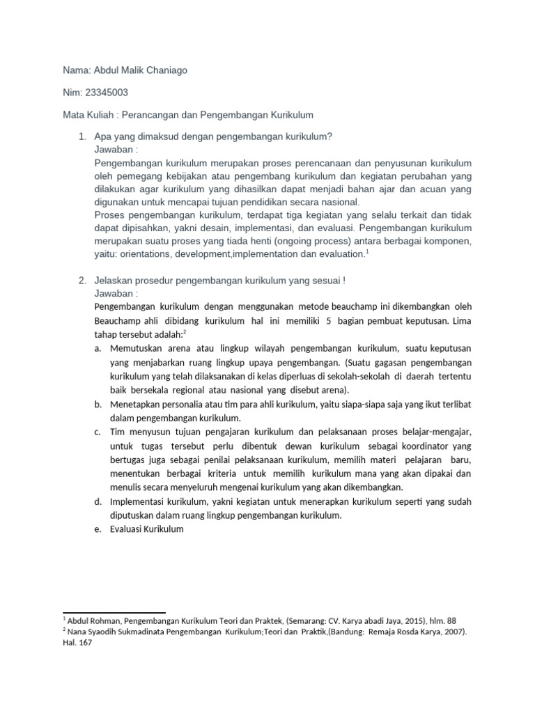 Topik 1 Tugas 1 Mulai Dari Diri - Perancangan Dan Pengembangan Kurikulum | PDF