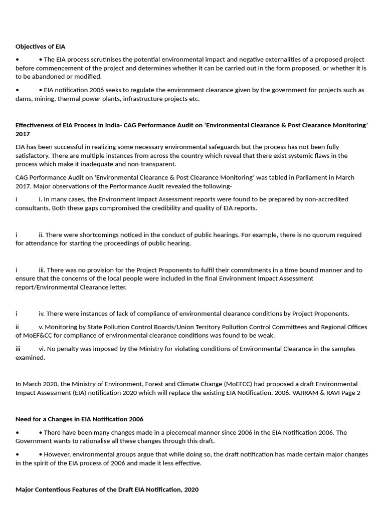 Objectives of EIA | PDF | Environmental Impact Assessment | Natural ...