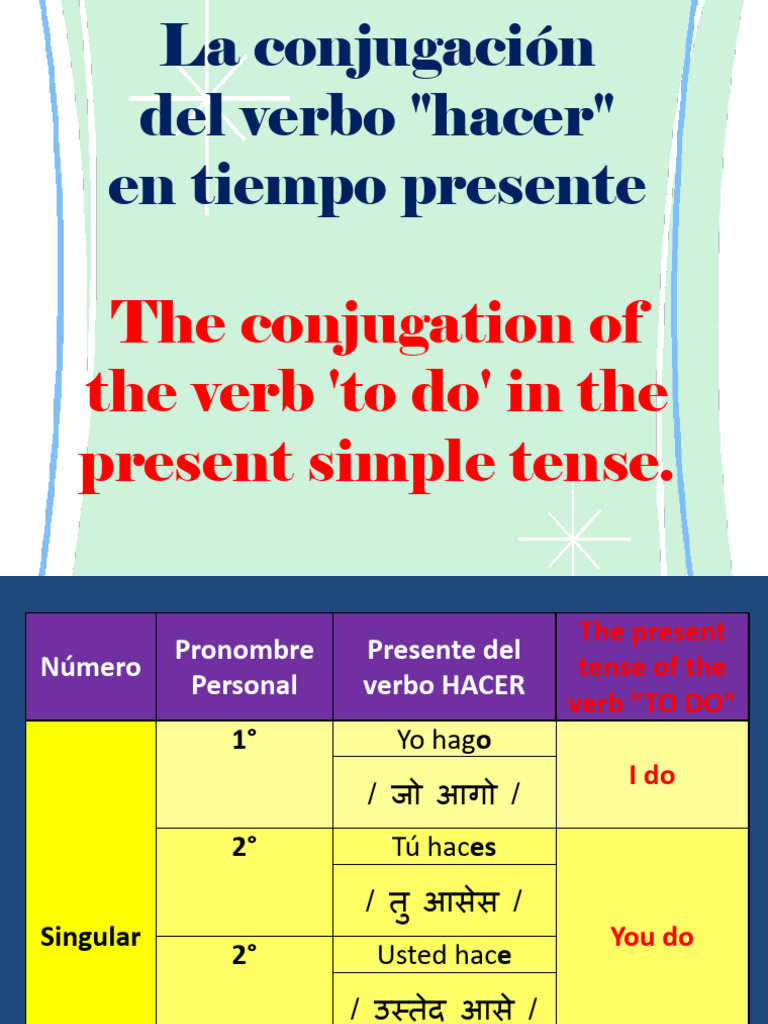 5 - Verbo Hacer | PDF