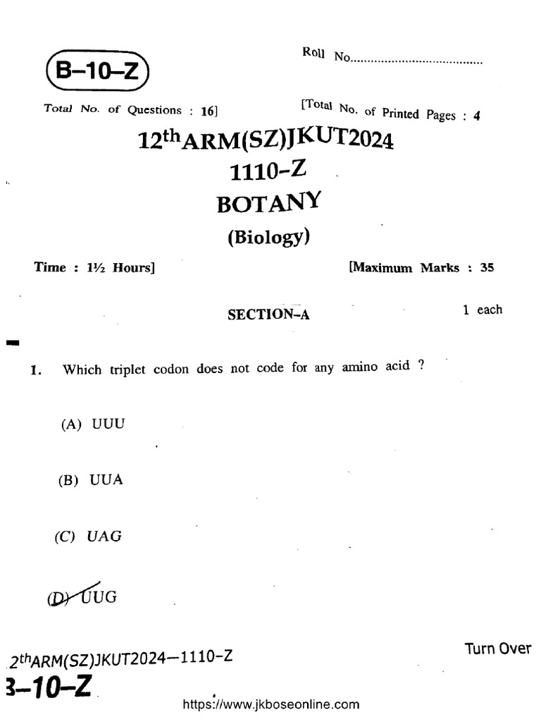 JK Bose Class 12 Biology Botany 1110 Z 2024 | PDF