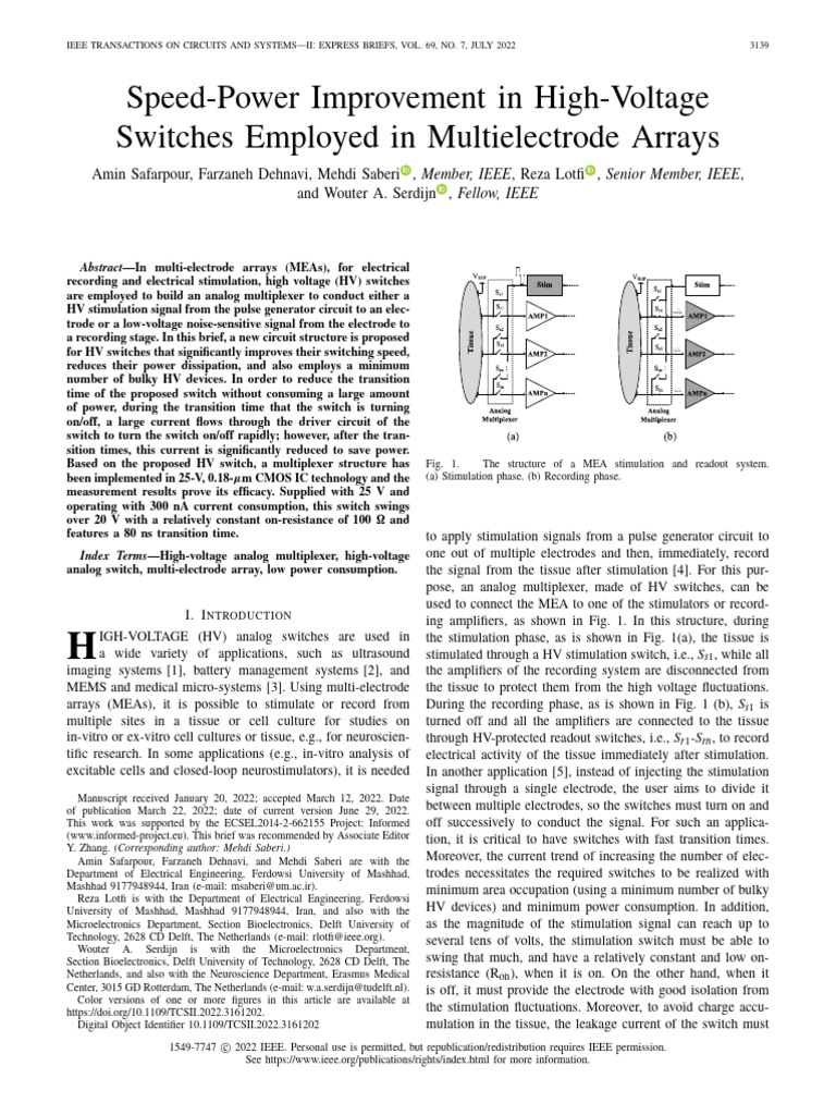 Speed-Power Improvement in High-Voltage Switches Employed in ...
