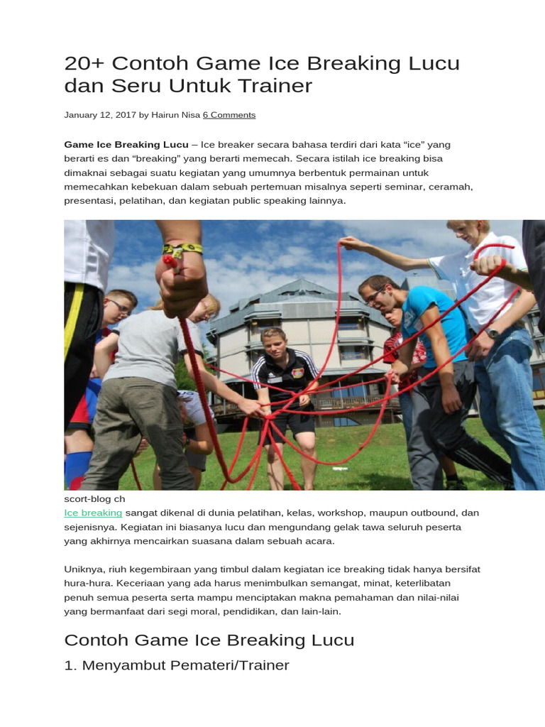 Ice Breaking | PDF | Seni & Disiplin Bahasa