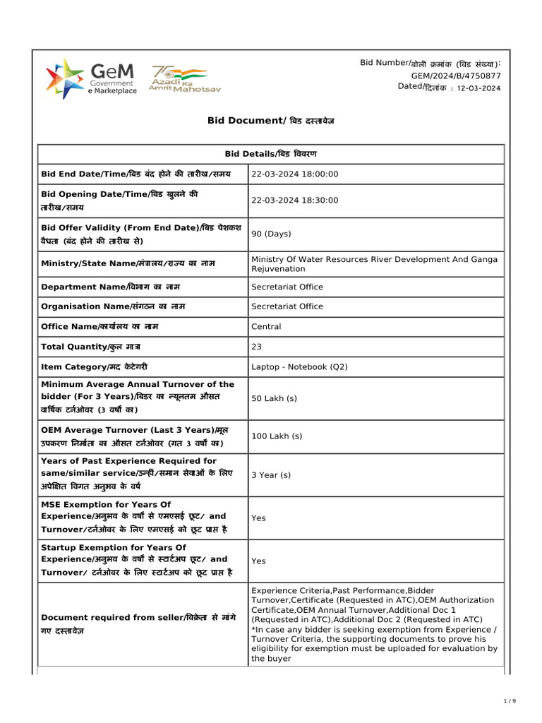 Bid Document | PDF | Accountant | Business
