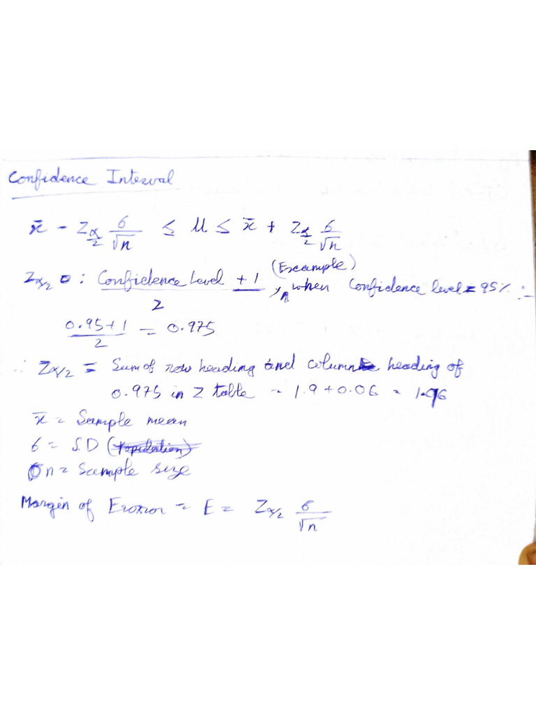 Formulas - Confidence Intervals, Z and T Test, Correlation Regression | PDF Formulas - Confidence Intervals, Z and T Test, Correlation Regression | PDF