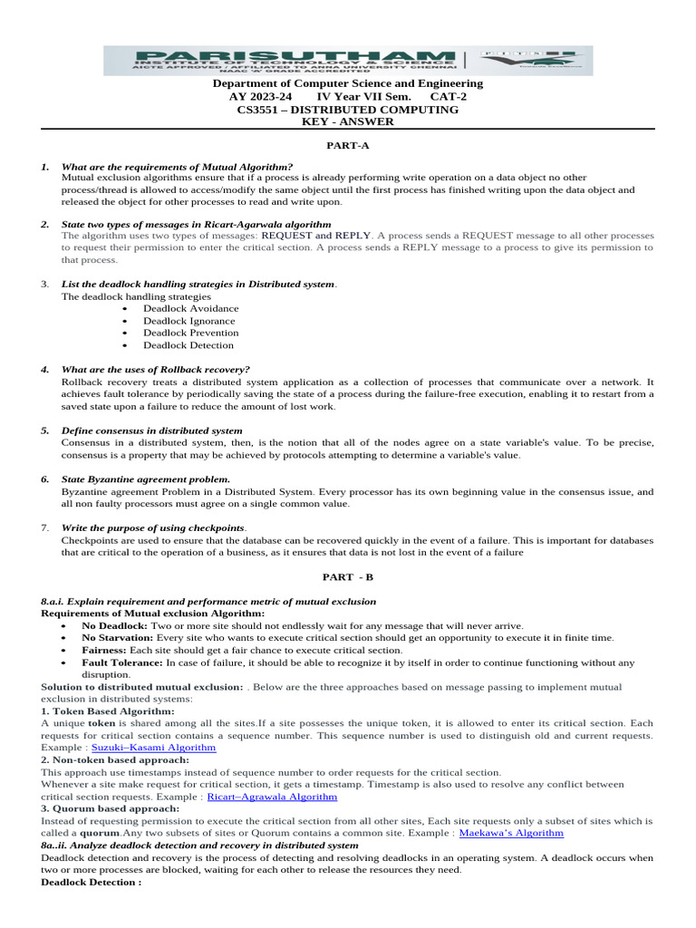Distributed Computing Unit 1 And 2 Pdf Distributed Computing Computing